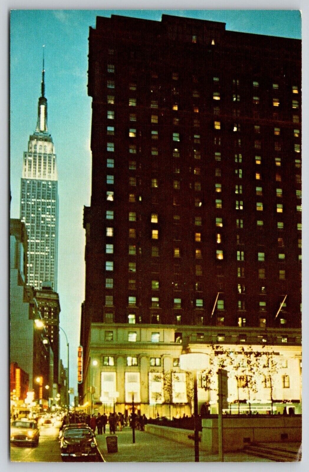 New York Statler Hotel Dunfey Empire State Building Street View Old Car ...