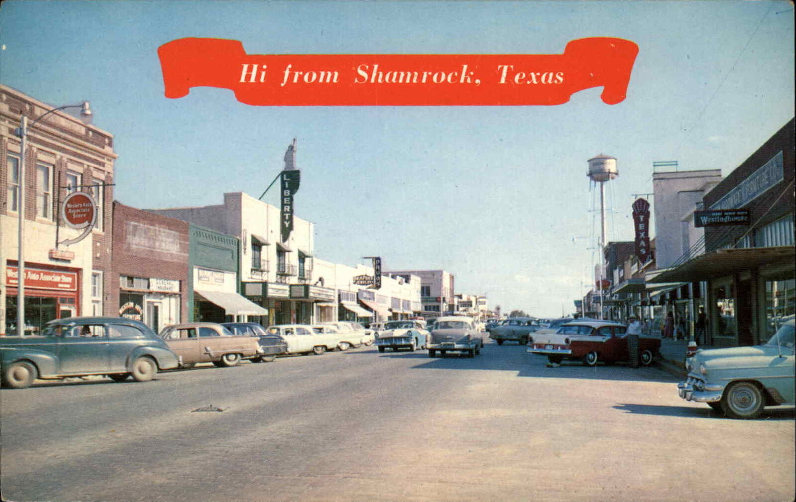 Shamrock Texas TX Main Street Cars c1950s-60s Postcard | United States ...