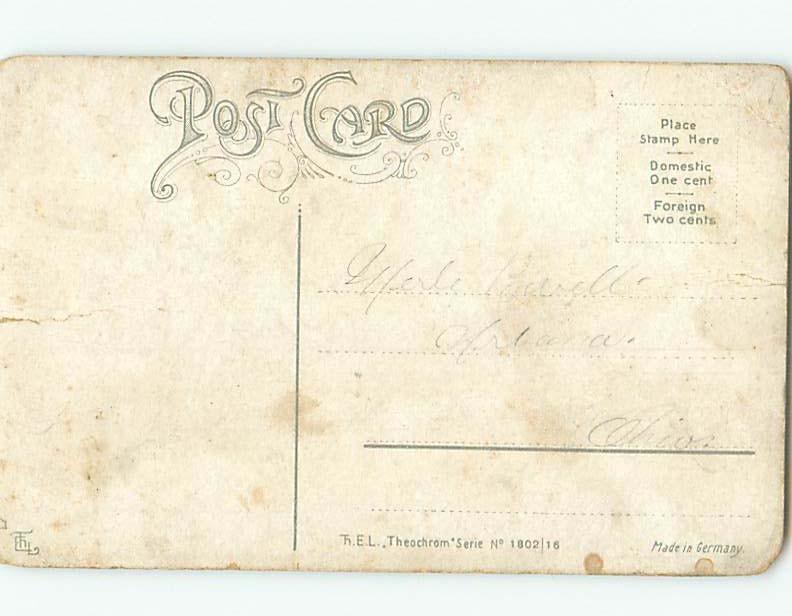 Pre-Linen art nouveau LOVE TO DADDY - BIG LETTERS WITH MANY OF KIDS ...