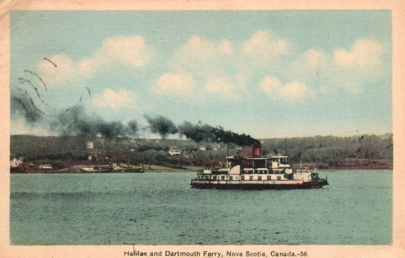 Vintage Postcard 1930's Halifax and Dartmouth Ferry Steamship Nova ...