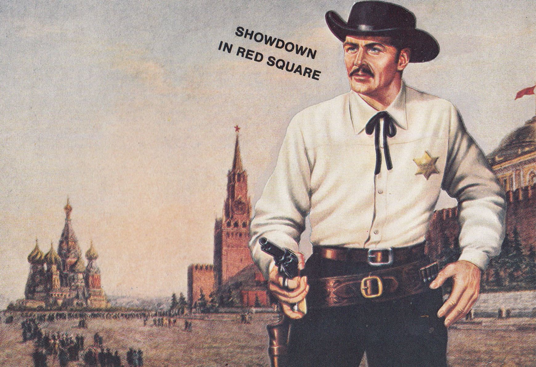 Showdown In Red Square Colt vs Kalashnikov Russian Comic Postcard ...