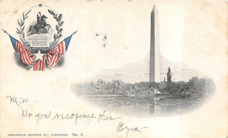 Washington D.C. Monument Jackson on Horse Statue Postcard 1902 | United ...
