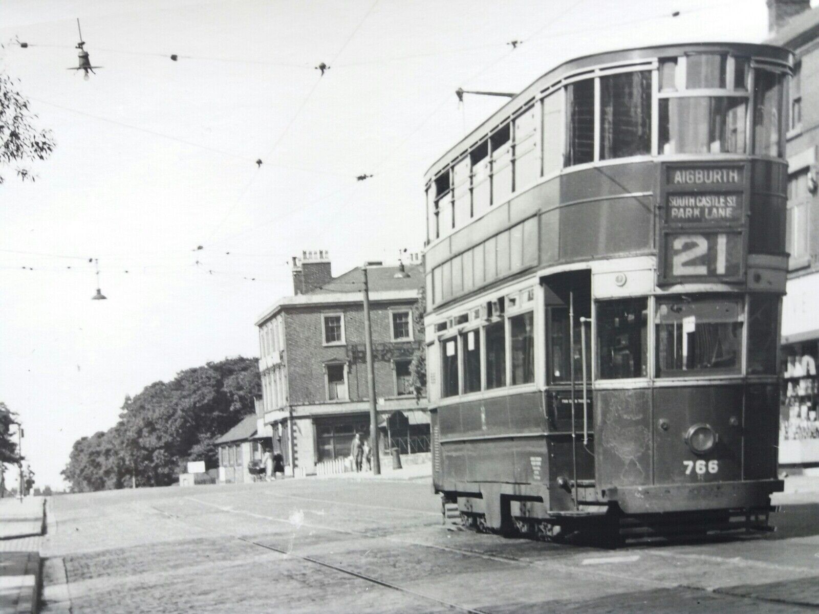Original Vintage Liverpool Tramways Photo Tram 766 Aigburth R B Parr ...