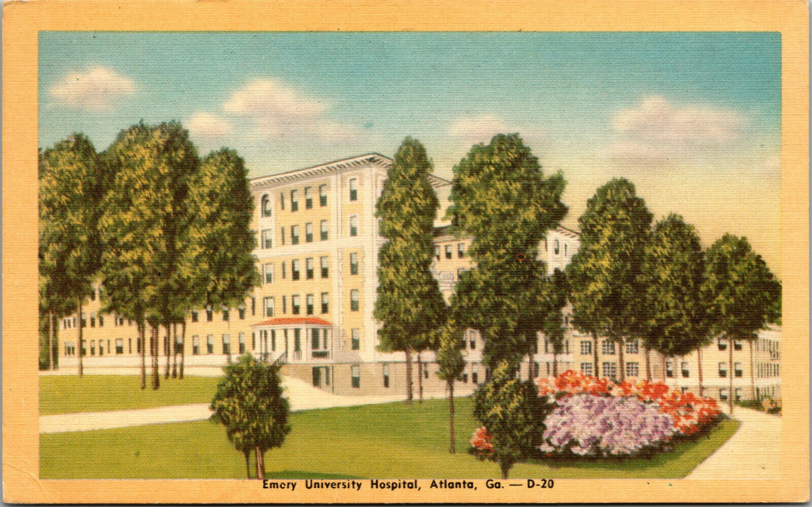 Vtg 1930s Emory University Hospital Atlanta Georgia GA Linen Postcard ...