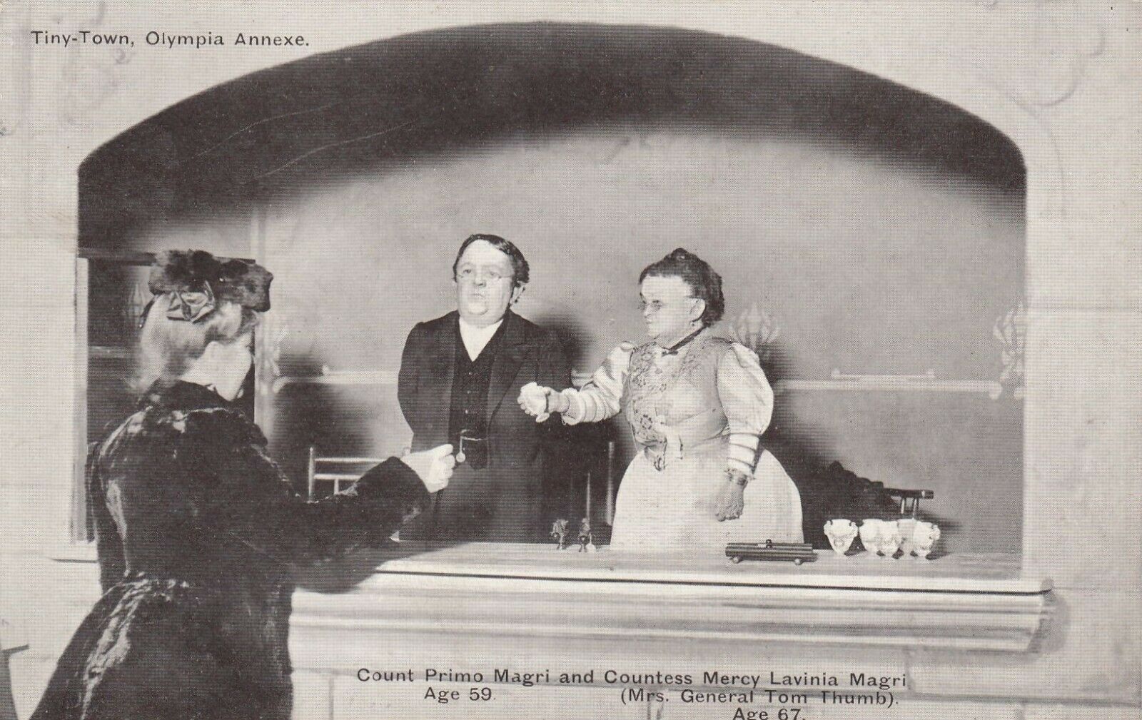 Primo Magri & Countess Mercy Lavinia Magri (Mrs General Tom Thumb) PPC ...
