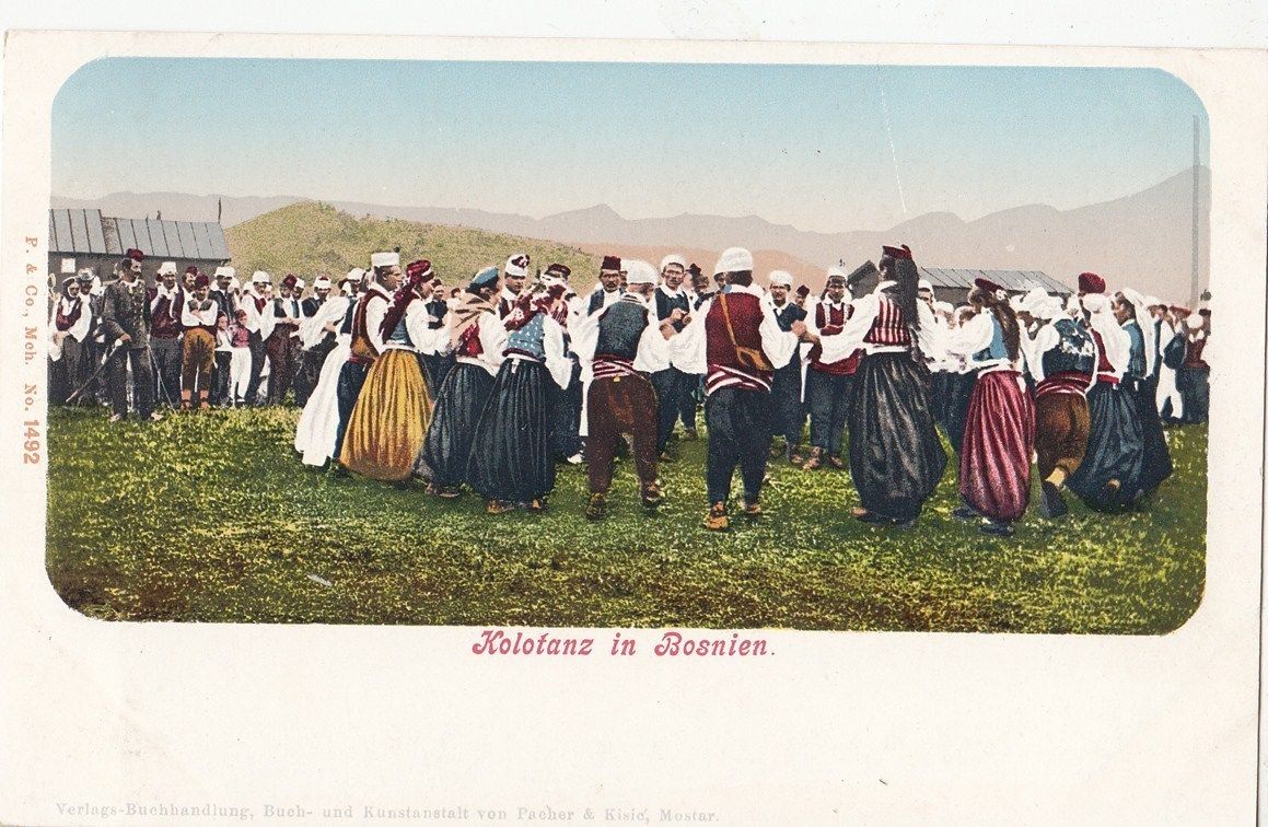 B77853 kolotanz in bosnine folklore cotume dance bosnia scan front/back ...