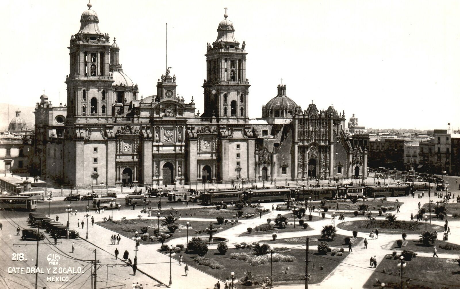 Vintage Postcard 1900's Cathedral Church Structure Catedral Y Zocalo ...