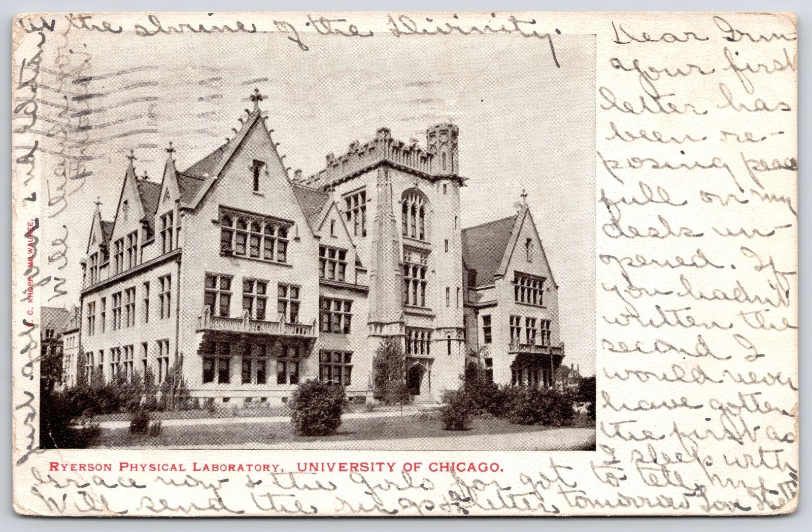 1904 Ryerson Physical Laboratory University Of Chicago Illinois Posted ...