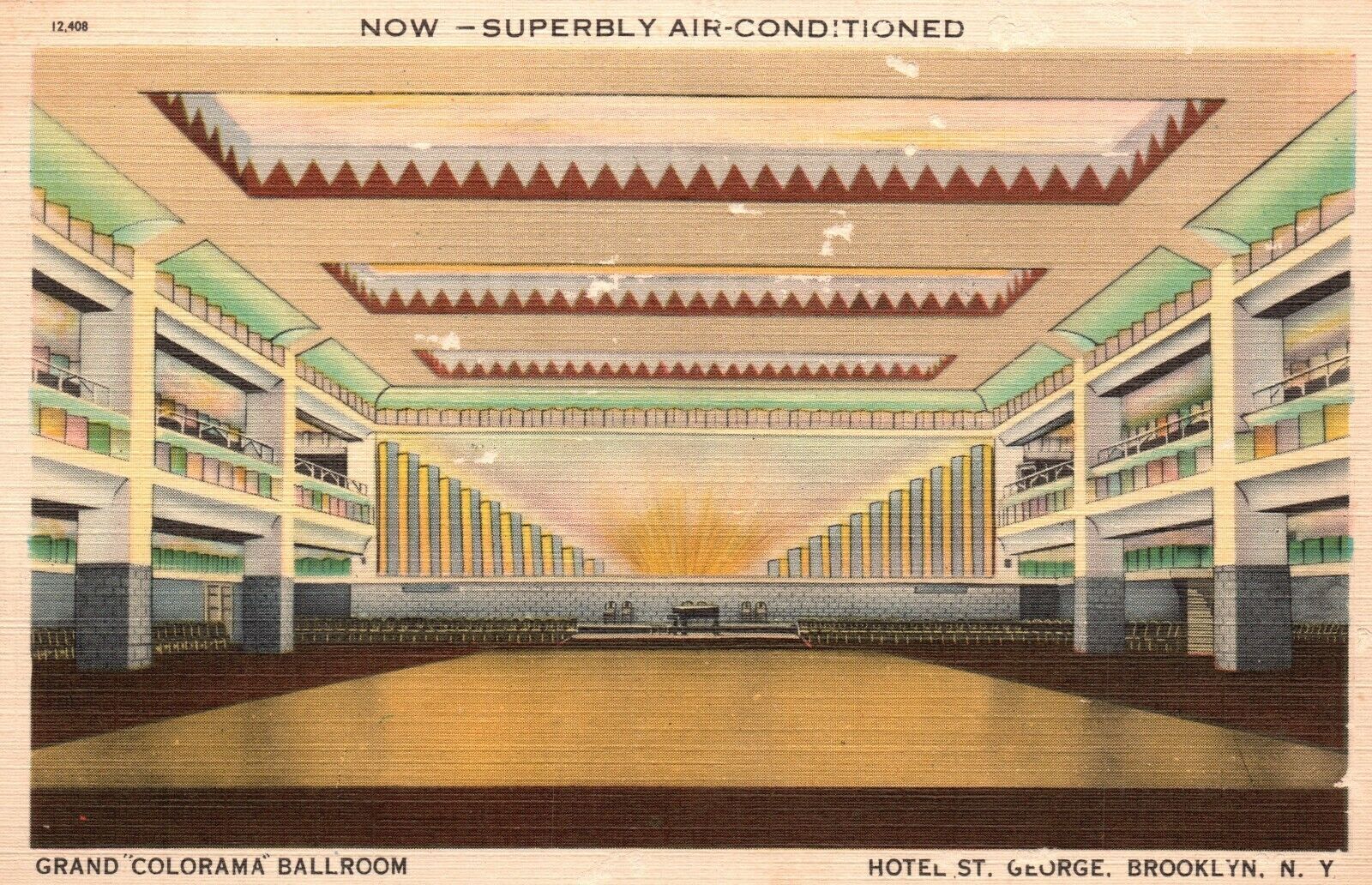 Vintage Postcard 1930's Hotel St. George Brand Colorama Ballroom ...