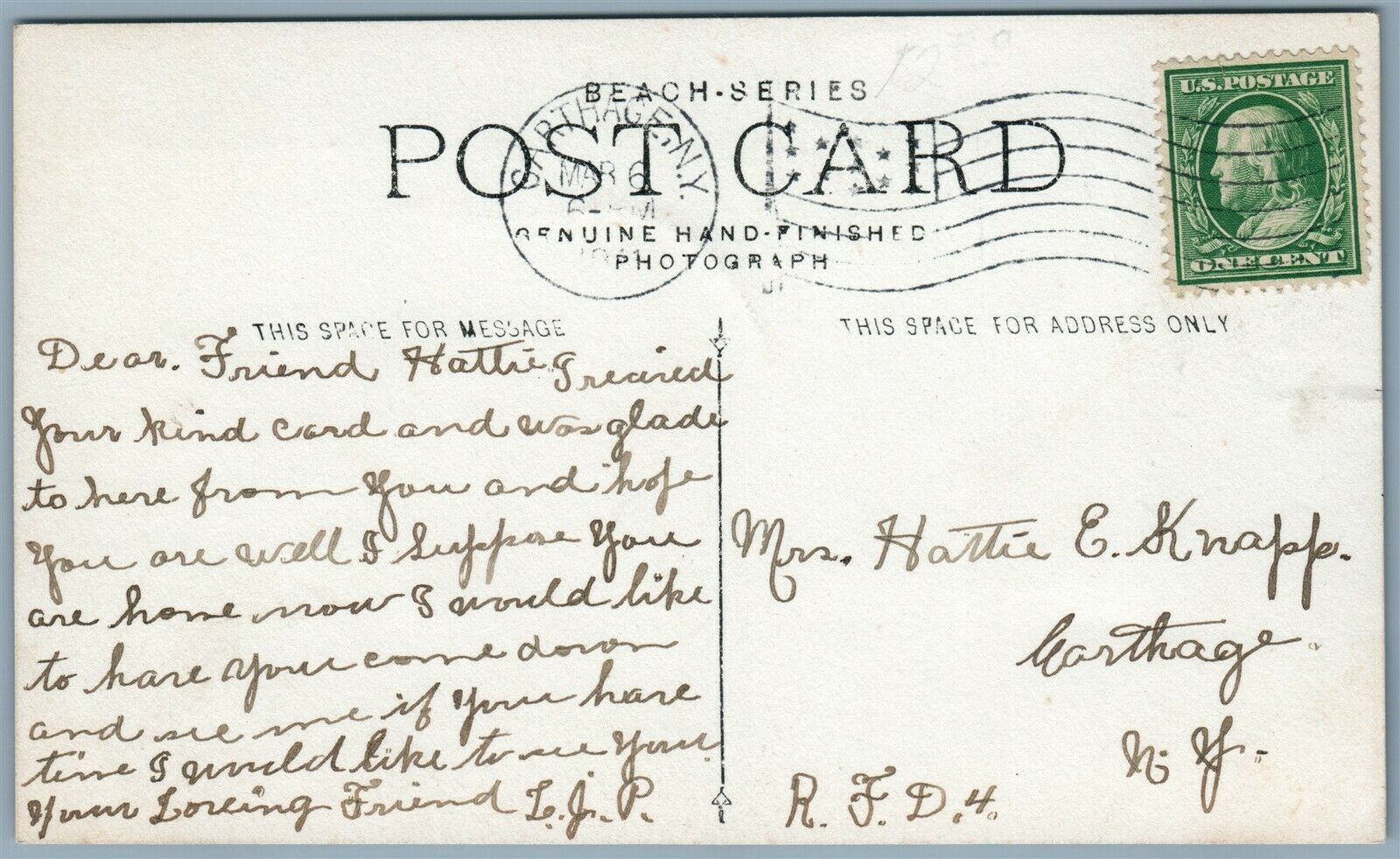 Carthage NY Street Scene 1911 Antique Real Photo Postcard Rppc by H.M ...