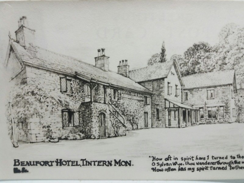 Beaufort Hotel Tintern Monmouth Vintage Sketch Drawing Postcard Ray ...