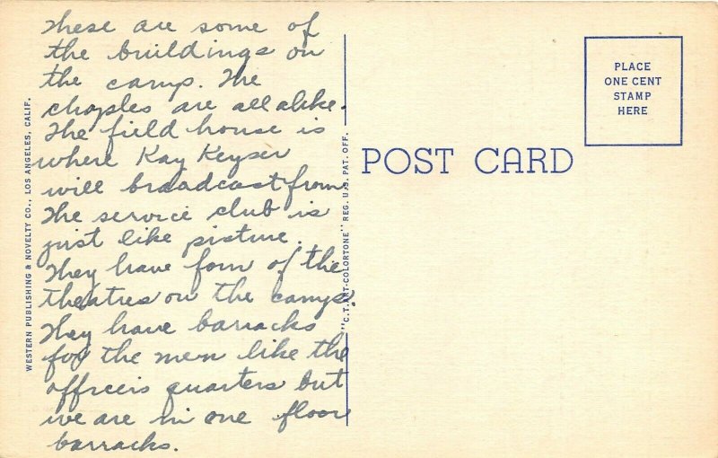 Camp Cooke Vandenburg California 1940s WWII Postcard Multiview Theatre ...