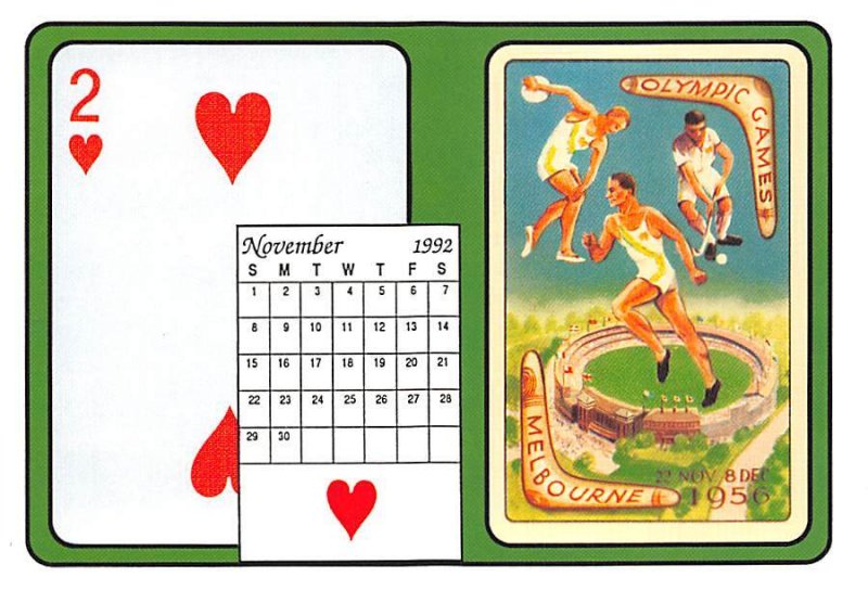 1992 Playing Card Calendar Series, 1956 Olympic Games | Topics ...