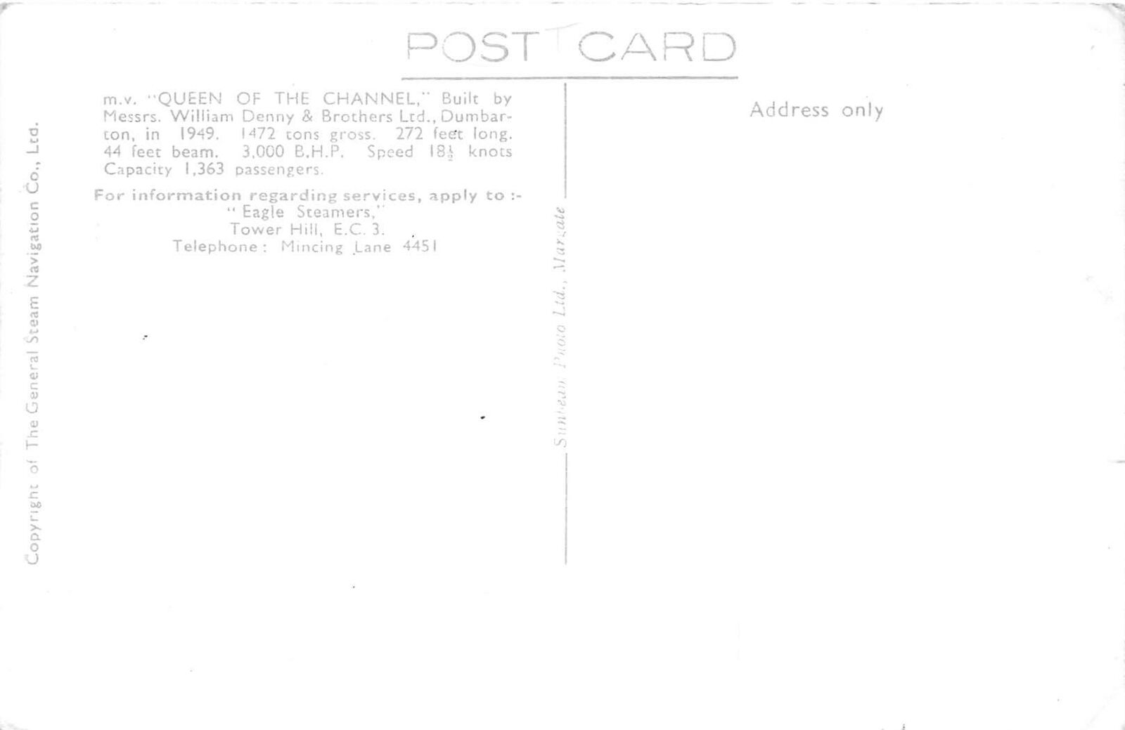 lot 22 ship m v the queen of the channel real photo uk cruise liner ...