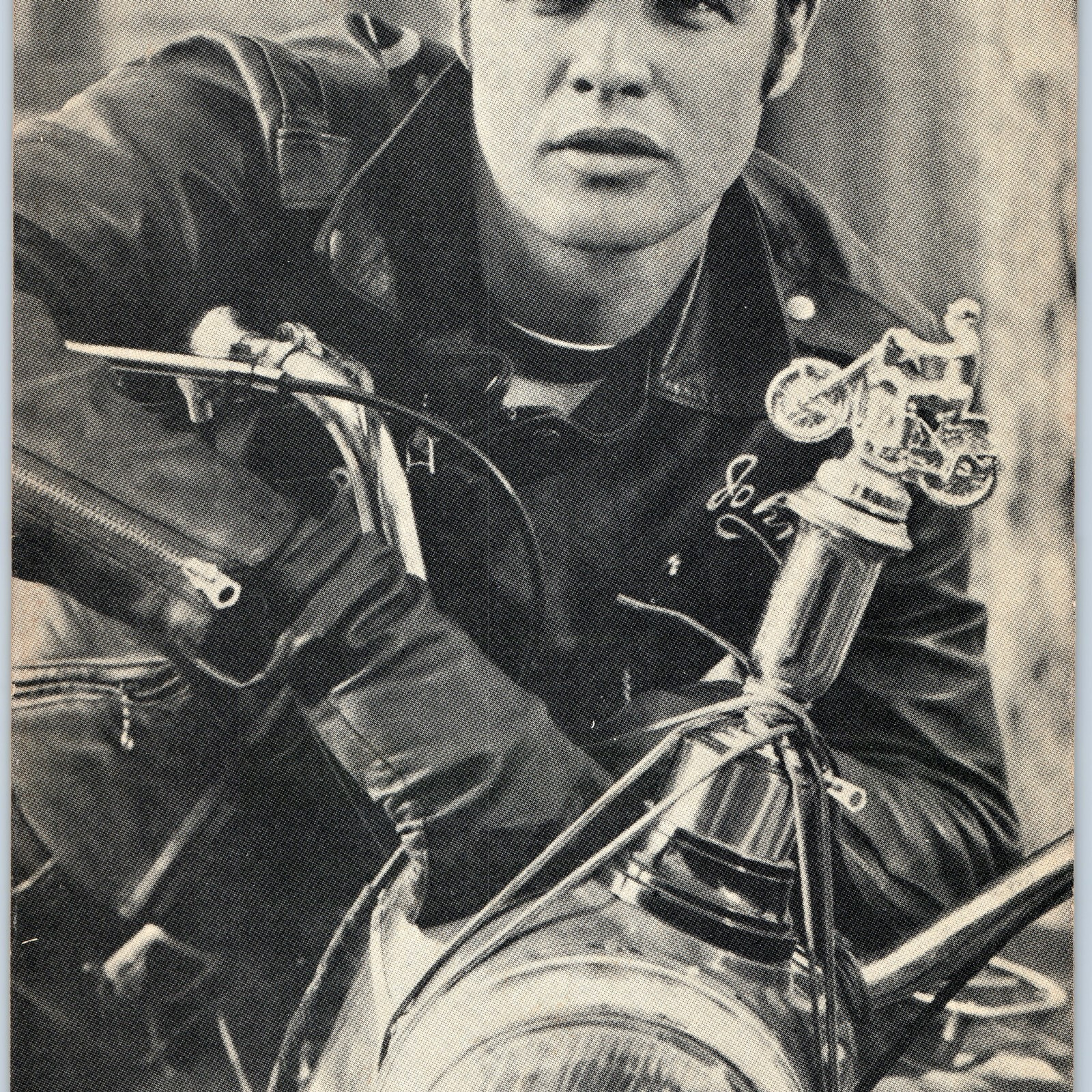 c1950s Marlon Brando "Wild One" Cool Actor Portrait Motorcycle Trilby ...