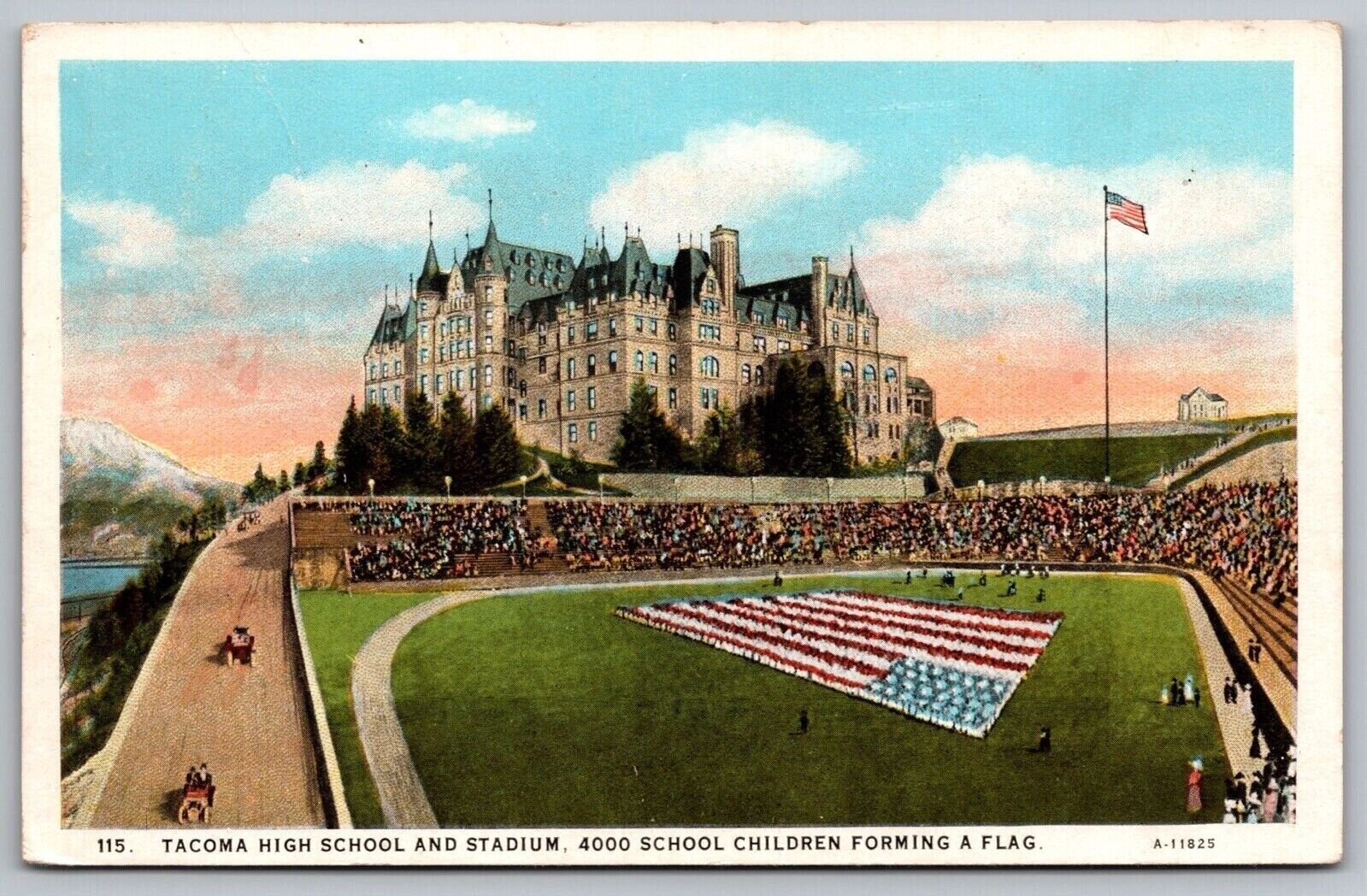 Tacoma High School Stadium 4000 School Children Forming Flag WB ...