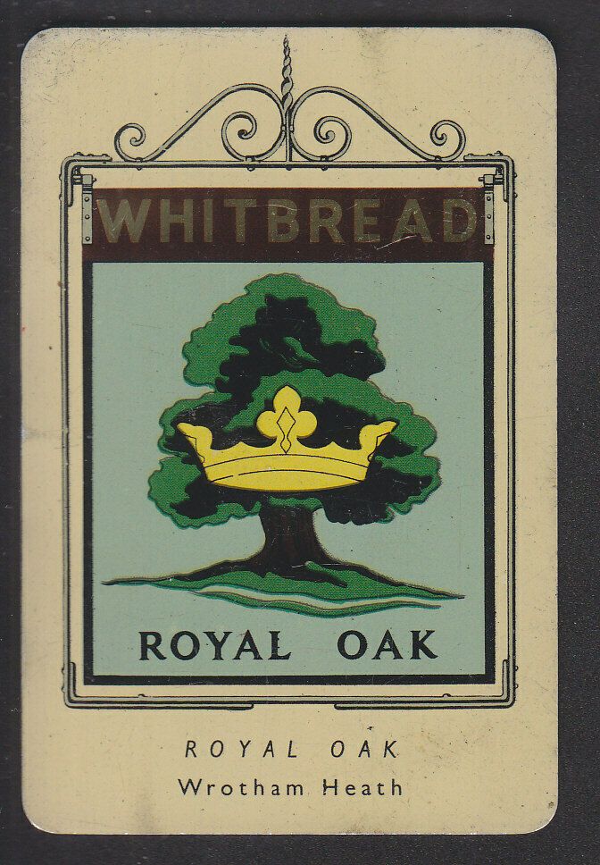 Royal Oak Wrotham Heath Kent Metal Pub Sign Whitbread Rare Ephemera ...