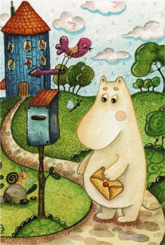 MUUMI Moomin troll Moominland send a Letter Russian Modern Postcard ...
