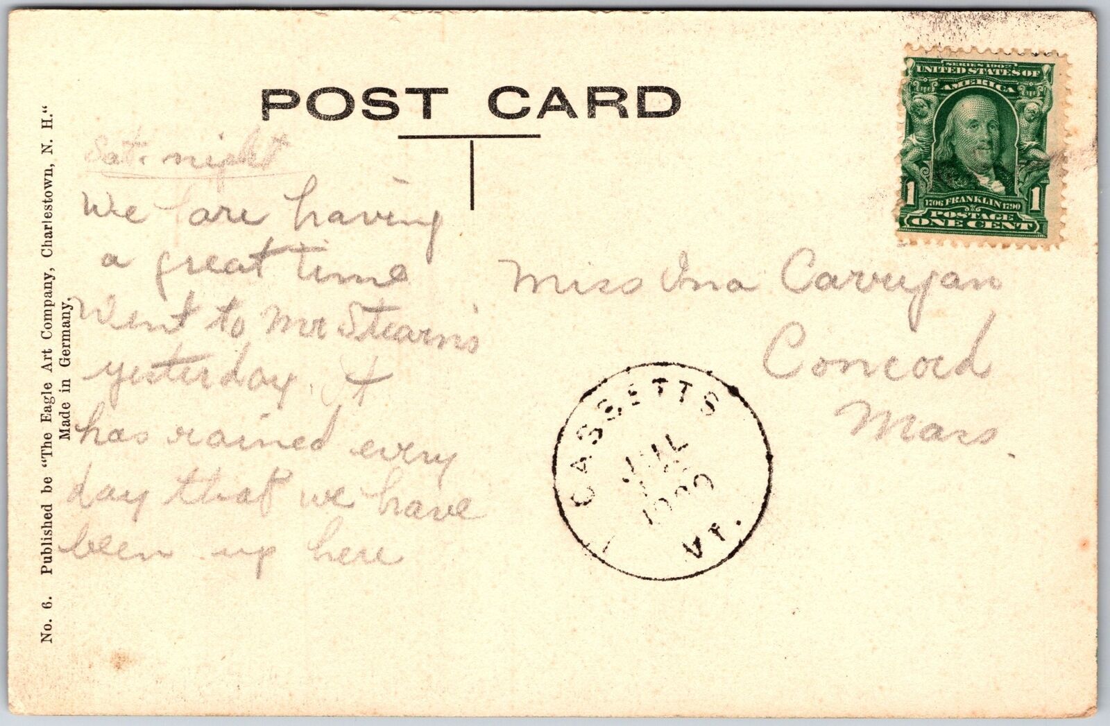 1906 The Whiting Public Library Chester Vermont VT Building Posted ...