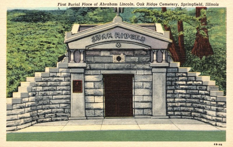 Vintage Postcard 1930's First Burial Place Abraham Lincoln Springfield ... Vintage Postcard 1930's First Burial Place Abraham Lincoln Springfield ...