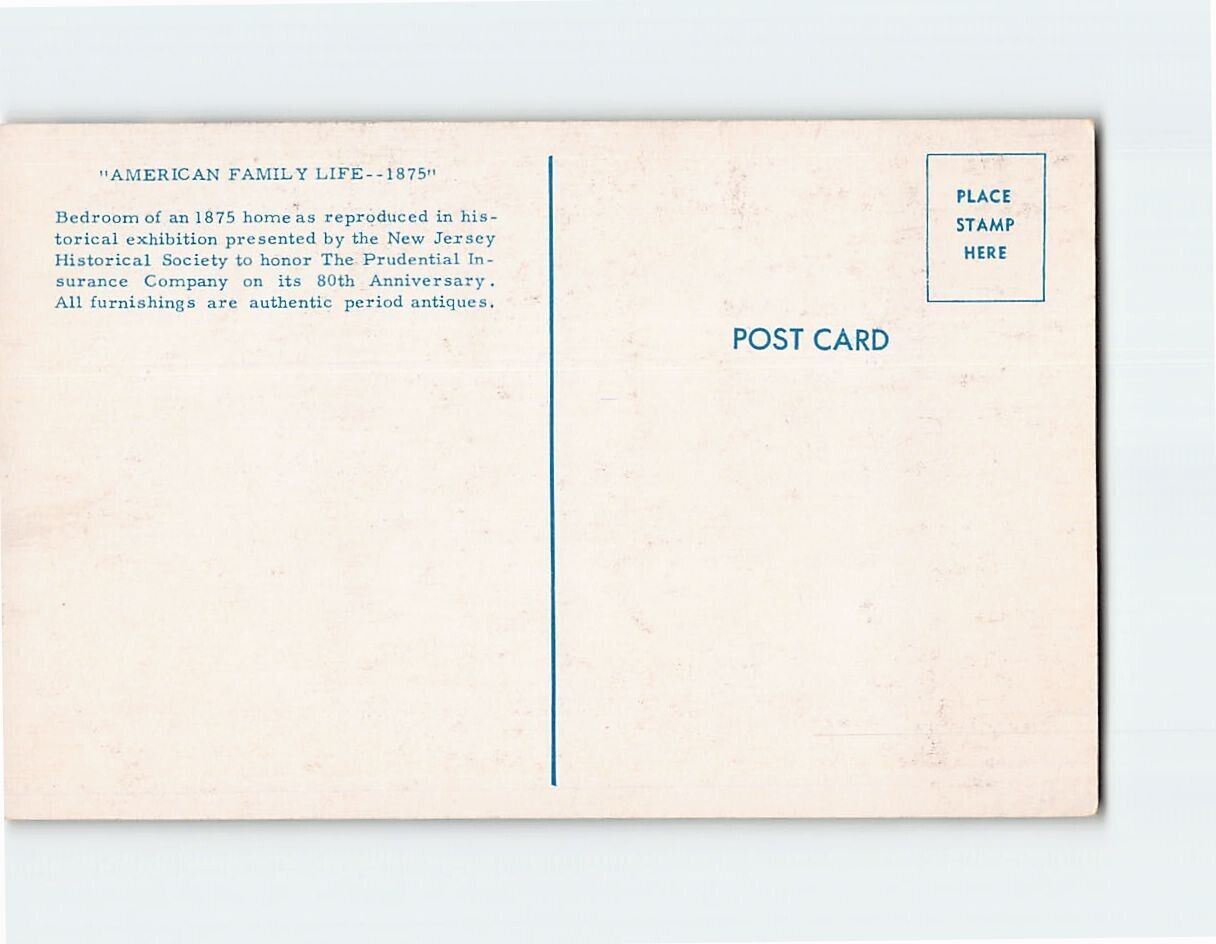 Postcard Bedroom American Family Life 1875 NJ Historical Society USA ...