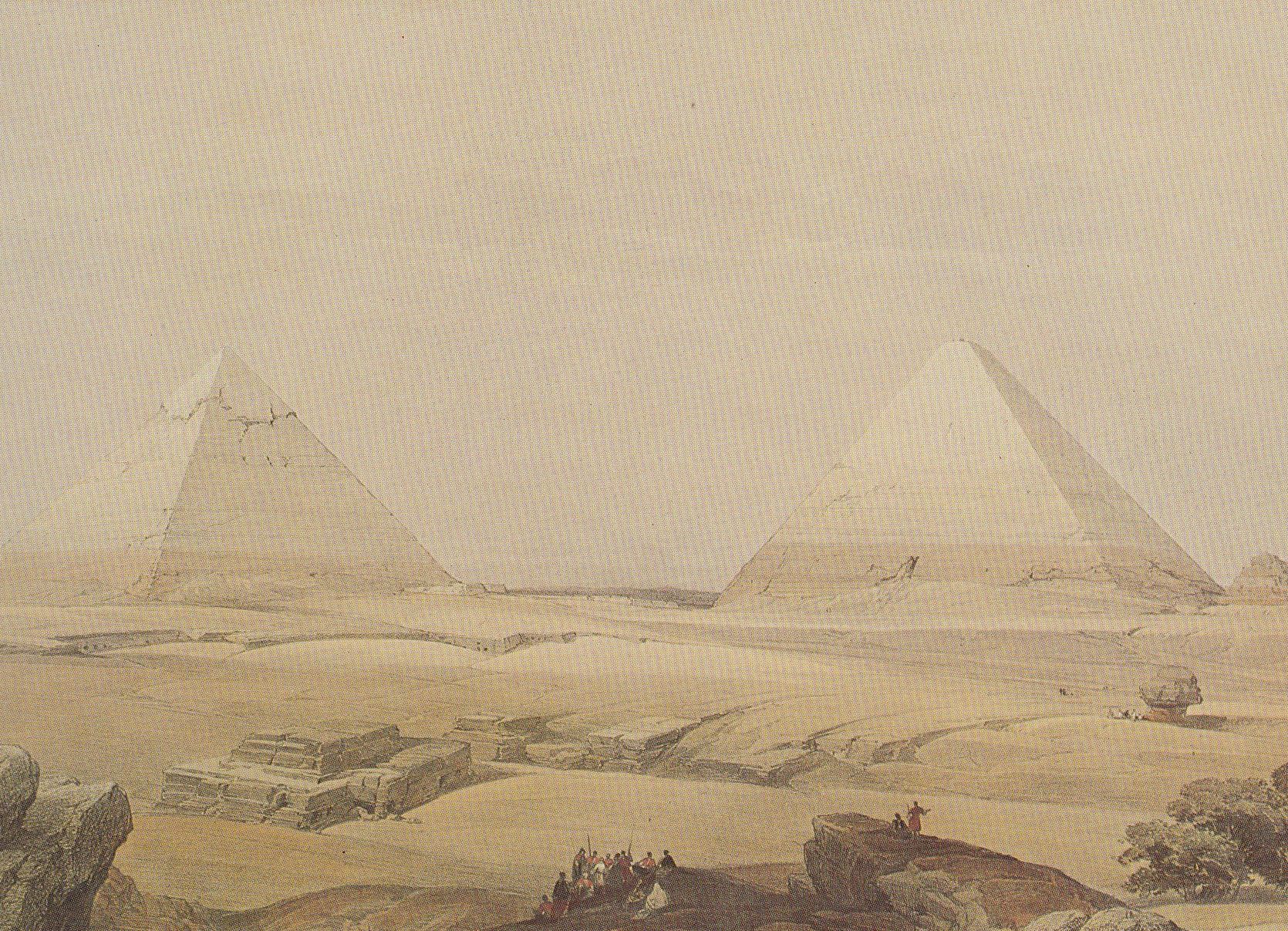 David Roberts The Pyramids Of At Giza Victorian Painting Postcard ...