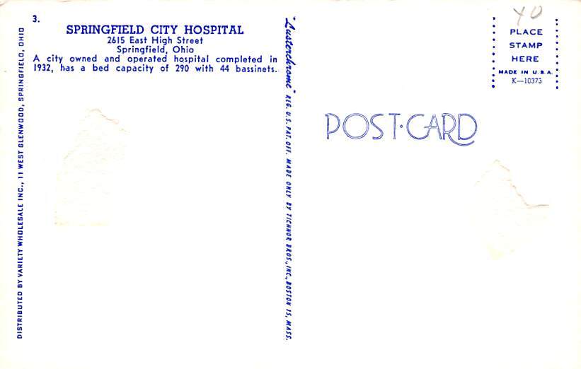 Springfield City Hospital East High Street Springfield, Ohio USA ...