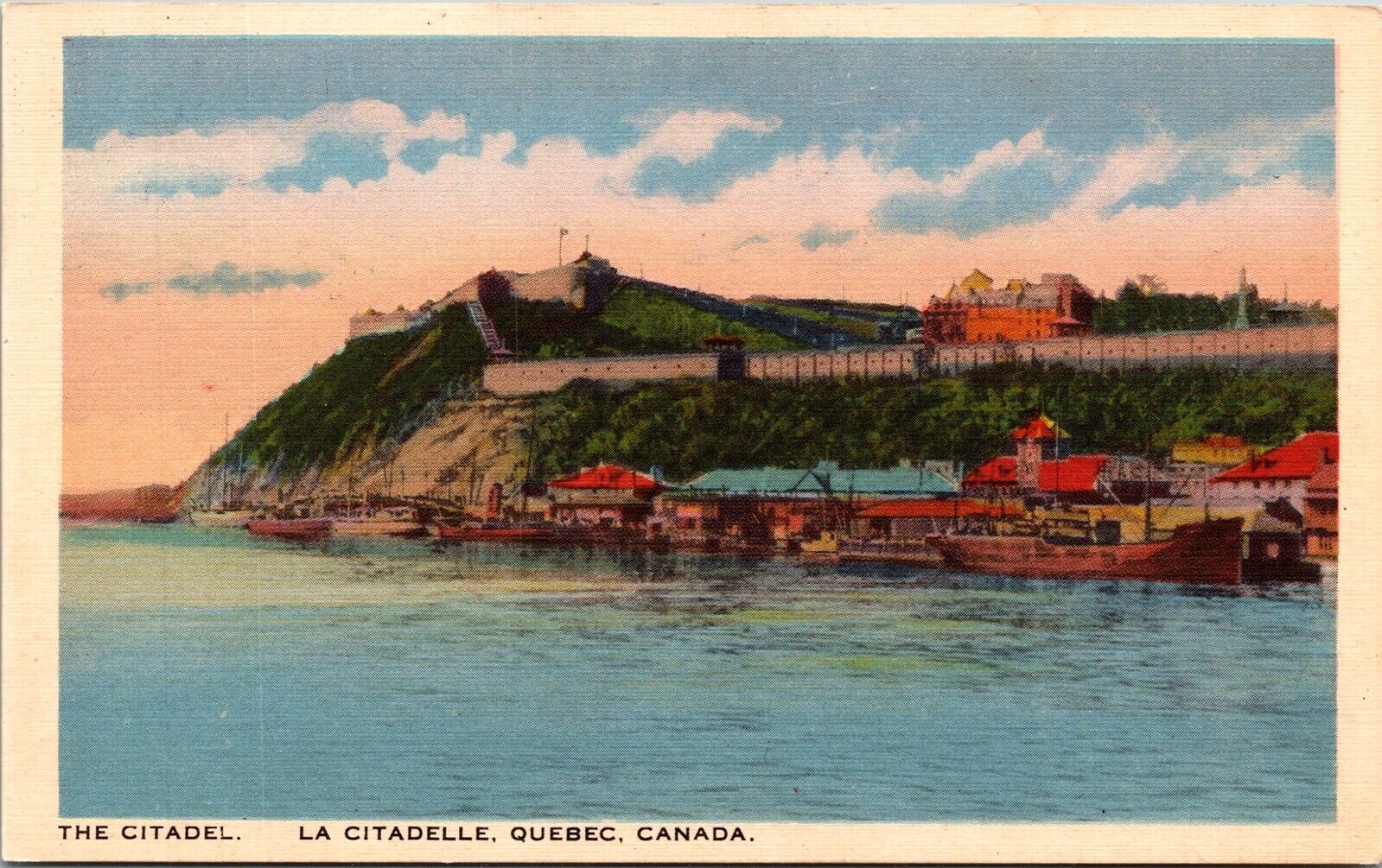 Historic Citadel Fort Quebec Canada Scenic Riverfront View Postcard ...
