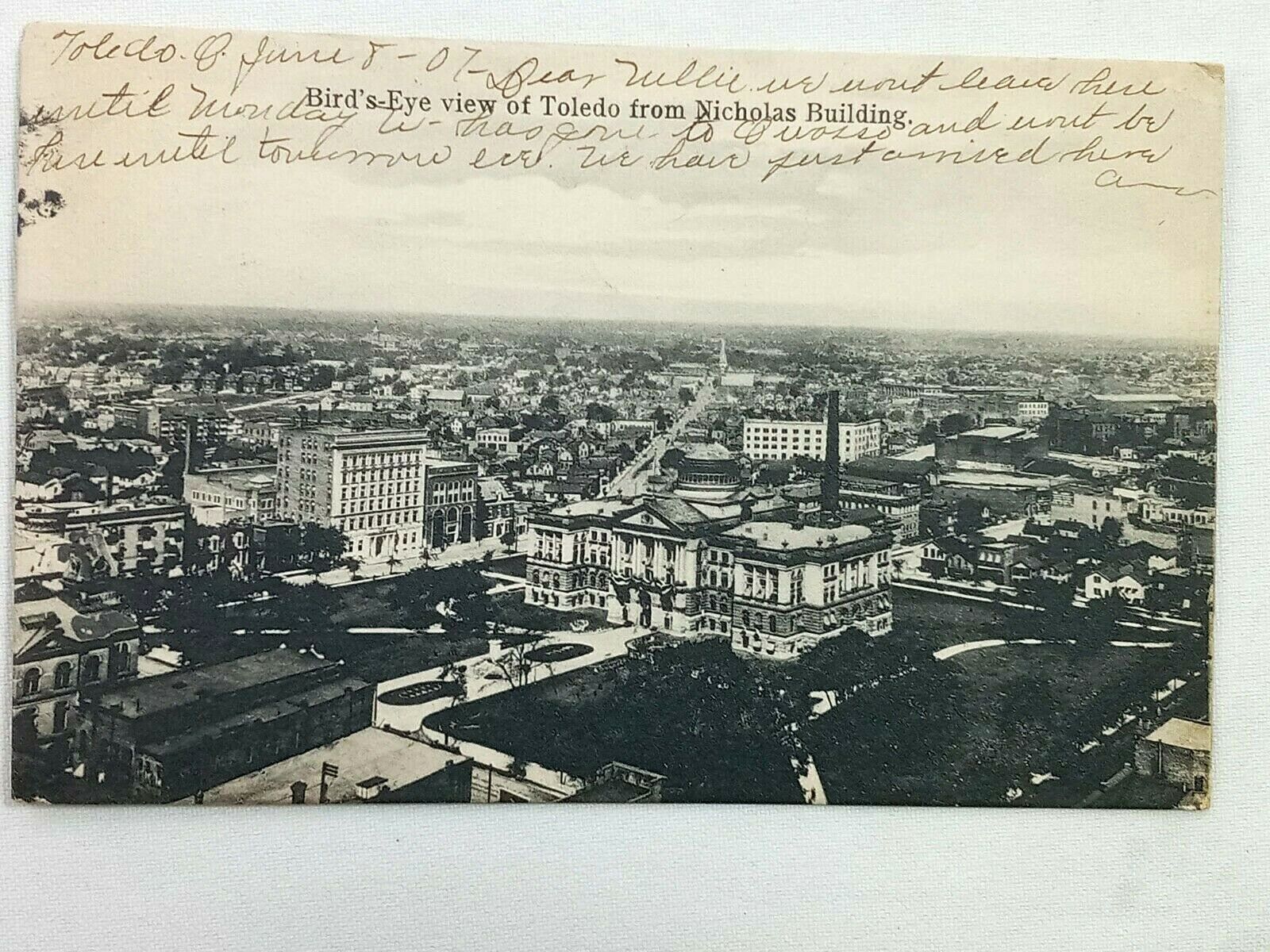 Vintage Postcard 1907 Bird's Eye view of Toledo from Nicholas Building ...