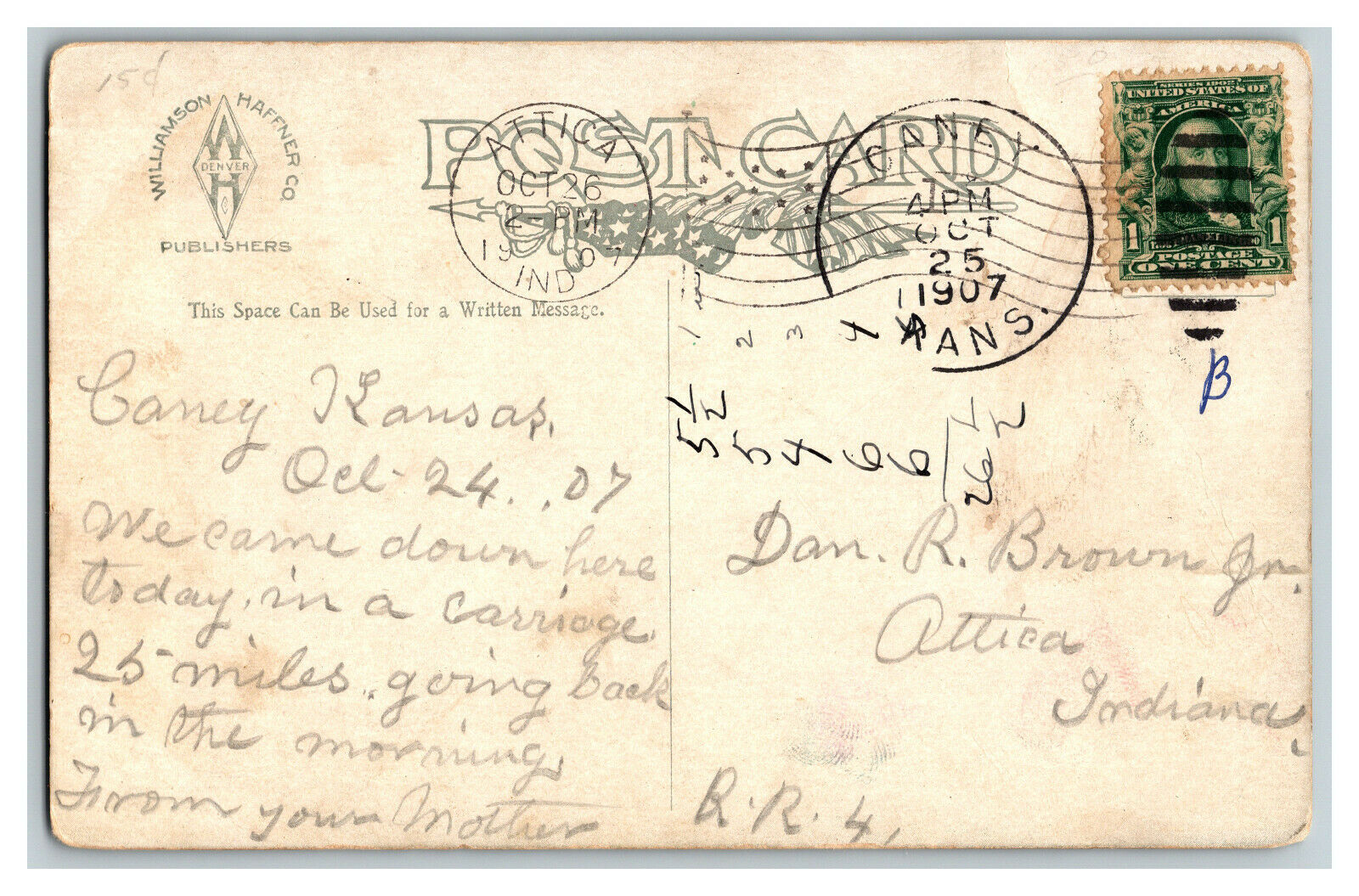 1907 Postcard Largest Gas Well In World Caney Kas. Vintage Standard ...