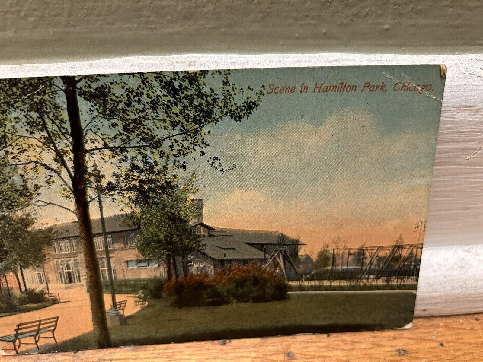Antique Rare Scene in Hamilton Park Chicago 1914 Historical Postcard ...