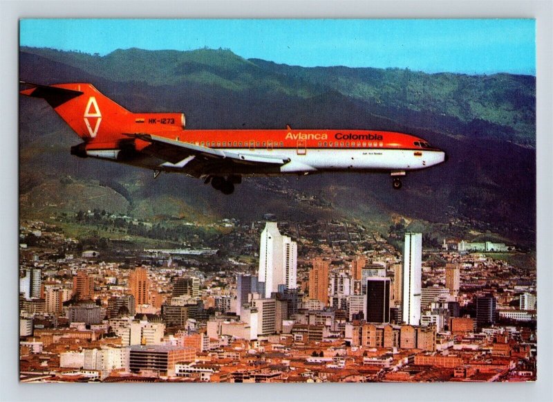 Airplane Postcard Avianca Colombia Airlines Boeing 727 Medellin Airport ...