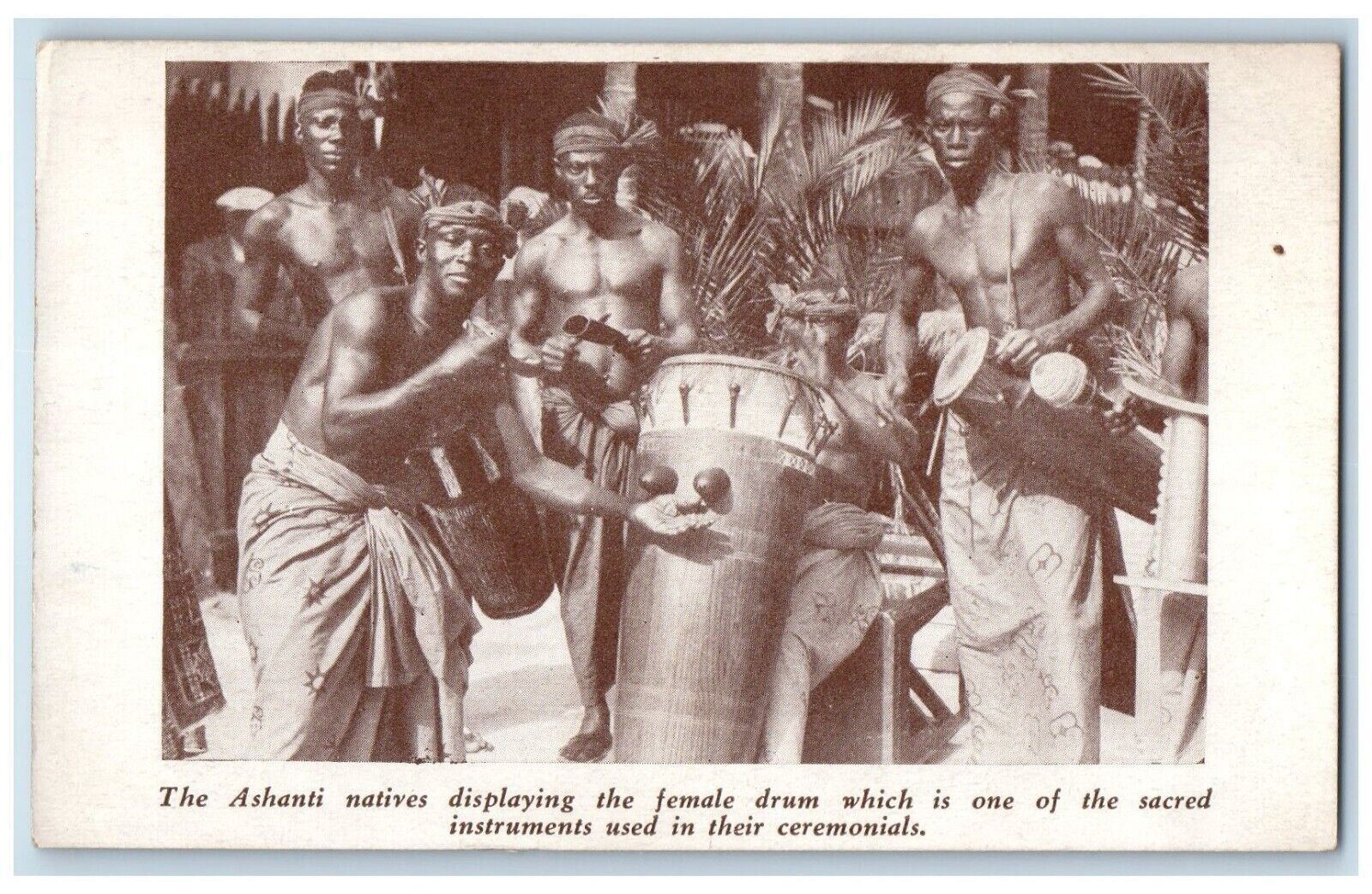 1933 Ashanti Natives Ghana Female Drum Instruments Ceremony Africa Postcard | Other / Unsorted ...
