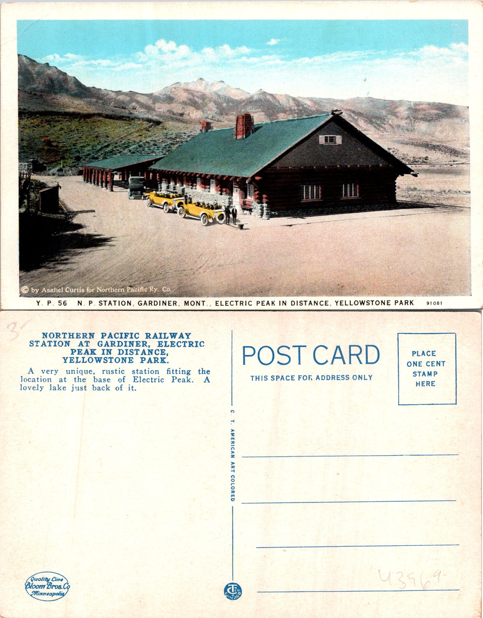 Yellowstone Ntl Park NP Station Gardiner Postcard Unused (43969 ...