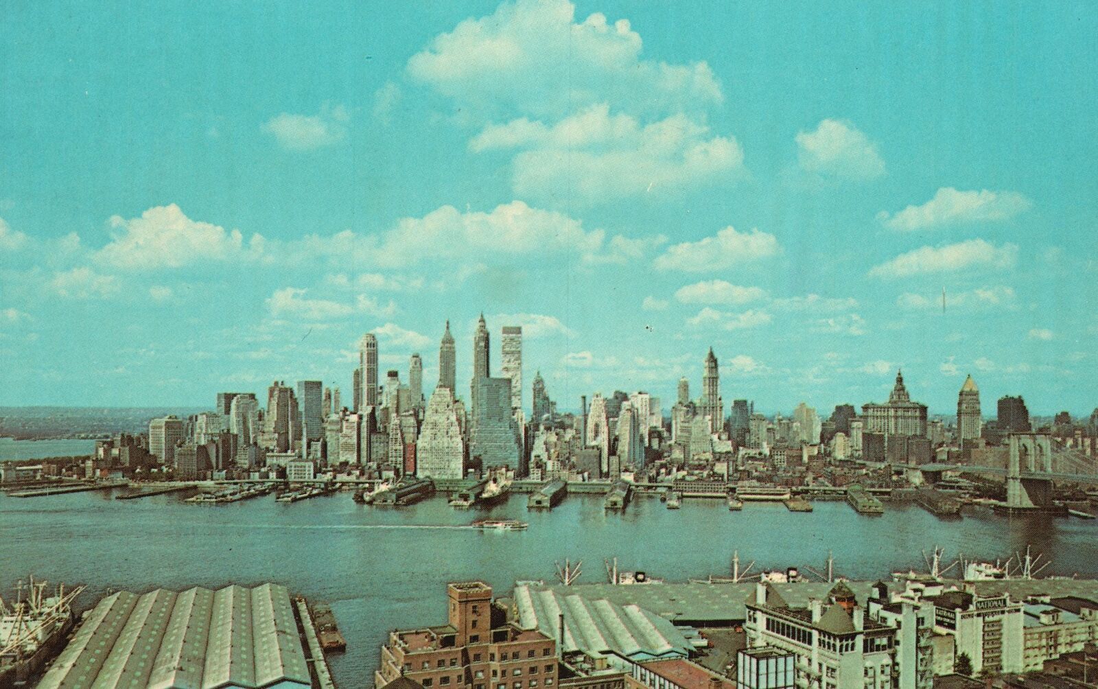 Vintage Postcard 1971 Lower Manhattan Skyline From Brooklyn New York ...