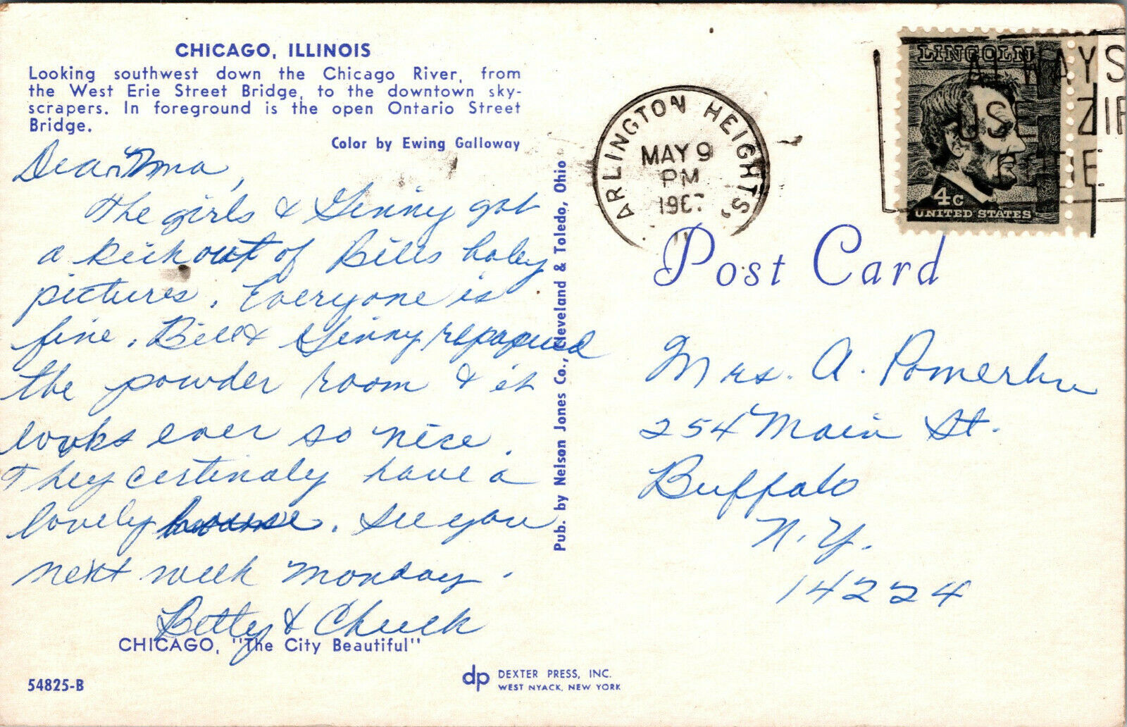 Vtg 1960s Ontario Street Bridge Chicago River Illinois IL Postcard ...