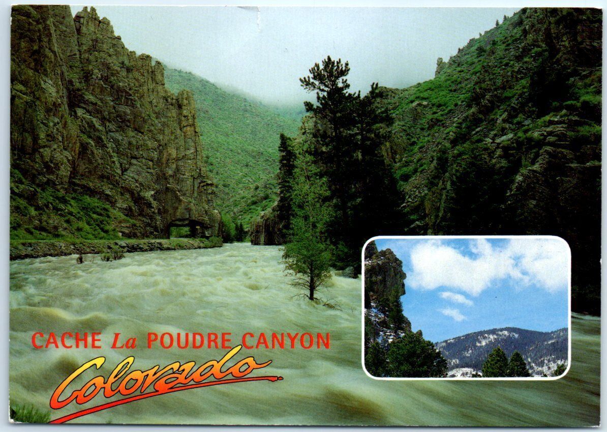 The tunnel during spring runoff & profile rock Cache La Poudre Canyon ...