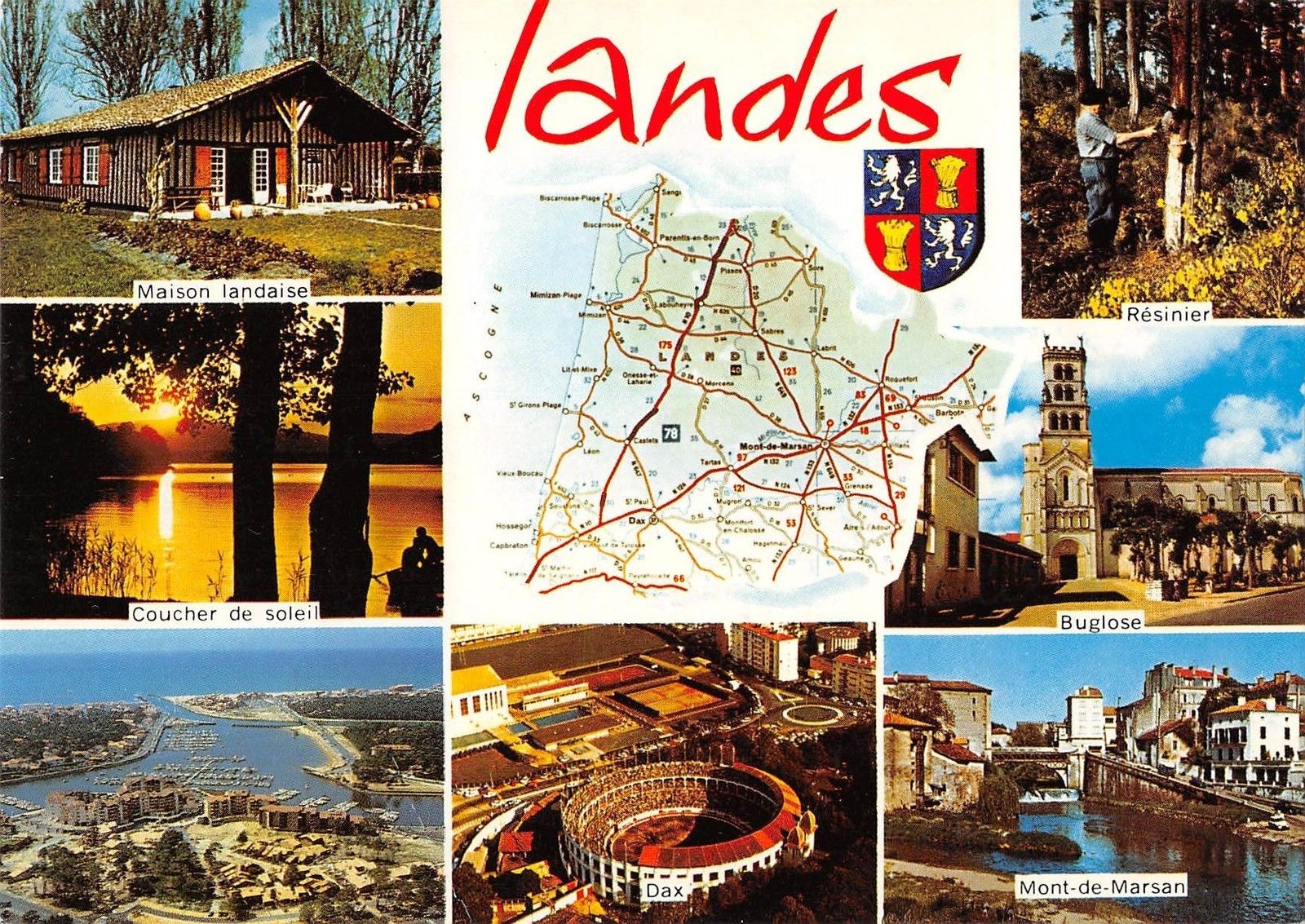 BR52678 Landes map cartes geographiques France | Europe - France ...