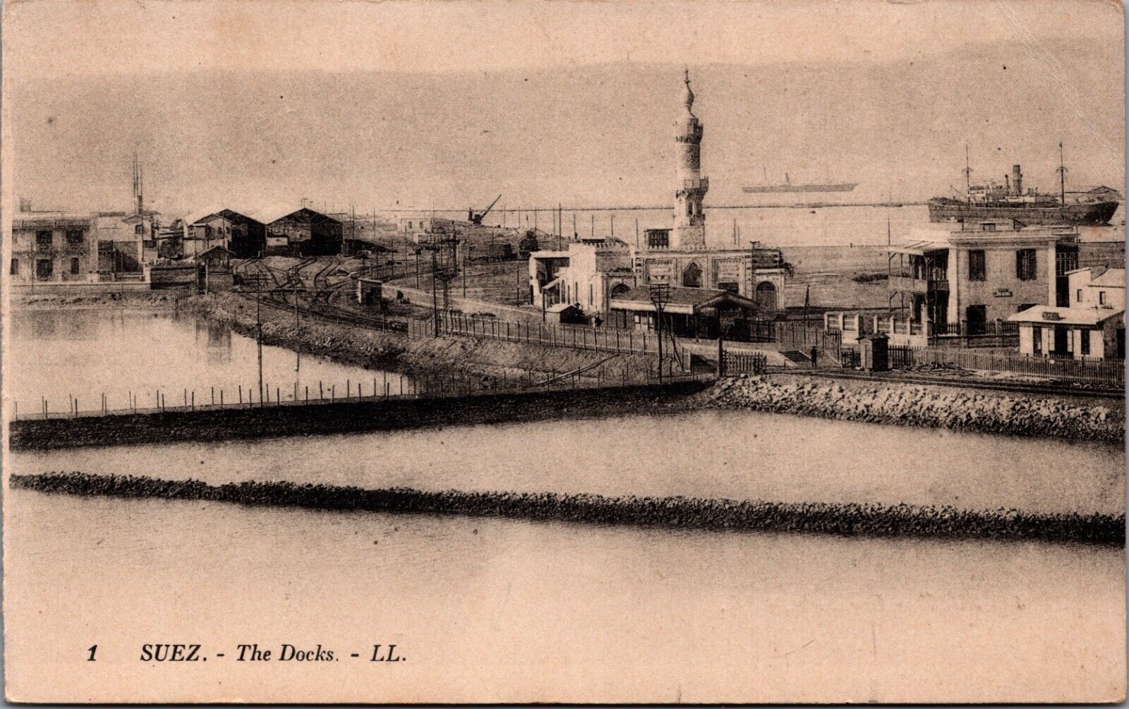Egypt Suez The Docks Vintage Postcard C302 | Africa - Egypt, Postcard ...