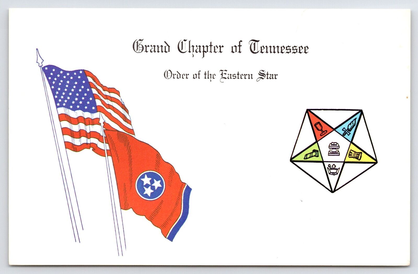 Tennessee Eastern Star~Grand Chapter~US & State Flags~Masonic Symbol ...