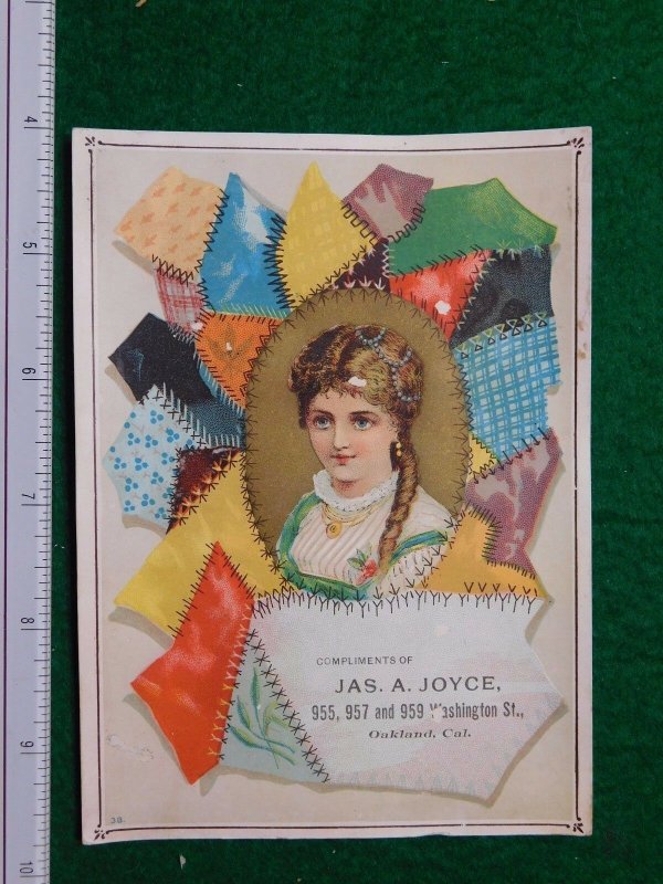 1870s-80s Jas A Joyce Girl with Stiched Patches Fabric Victorian Trade ...