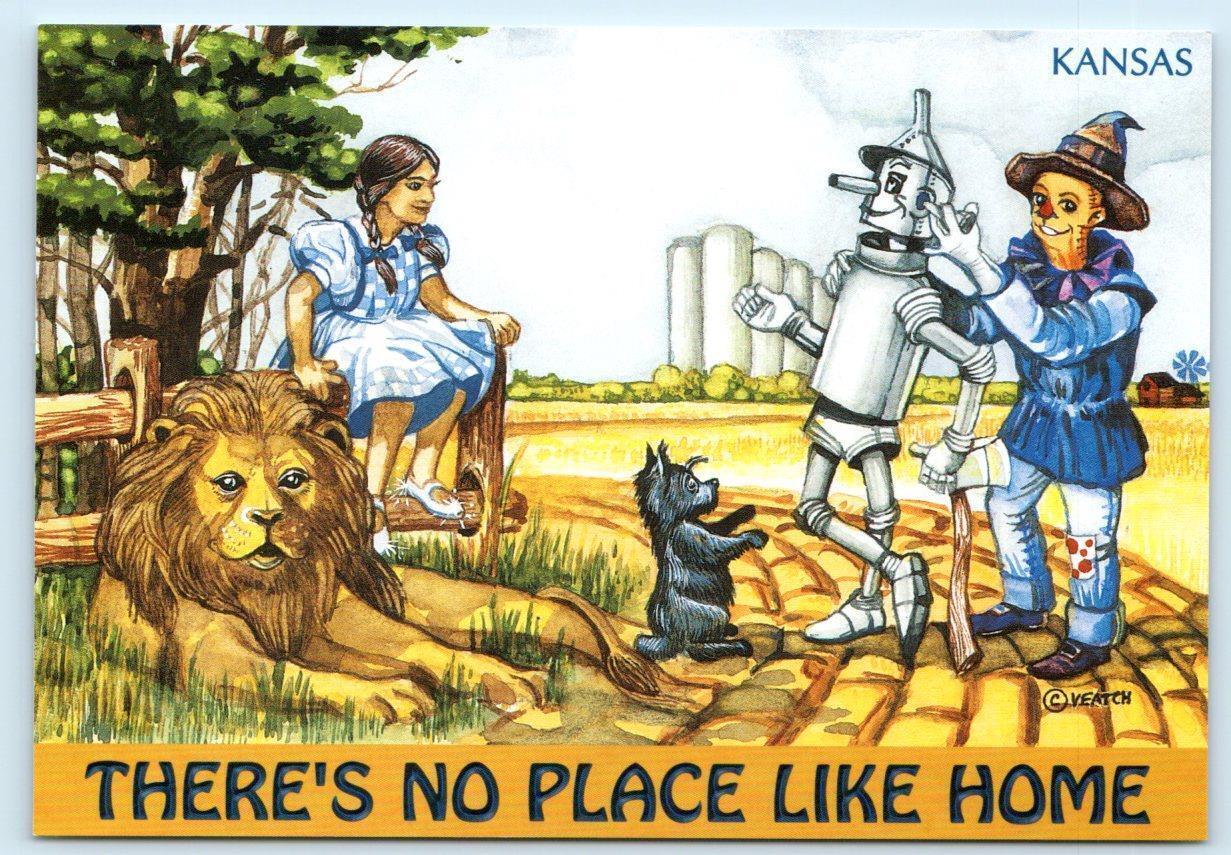 2 Postcards KANSAS ~ Wizard of Oz "THERE'S NO PLACE LIKE HOME" Veatch 4 ...