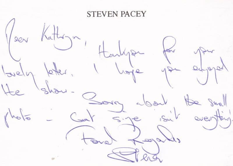 Steven Pacey Blakes 7 Hand Written Signed Letter | Topics ...
