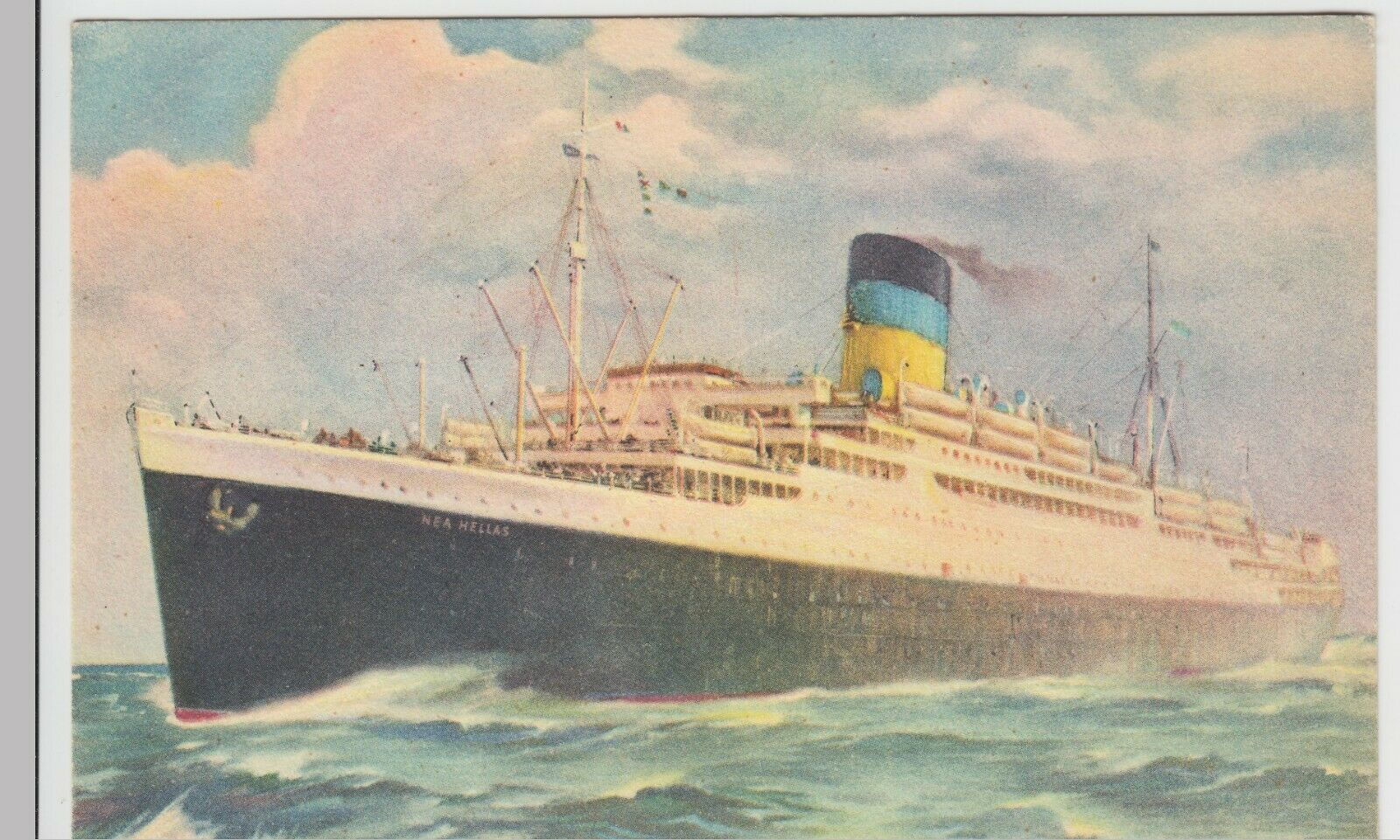 Shipping; Greek Line SS "Nea Hellas" Official Advertising PPC, c 1960's ...