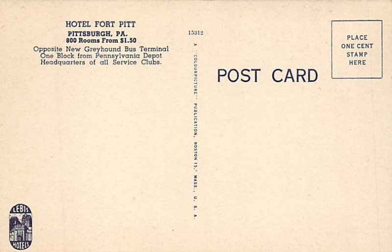 Norse Room, Hotel Fort Pitt Pittsburgh, Pennsylvania PA | United States ...