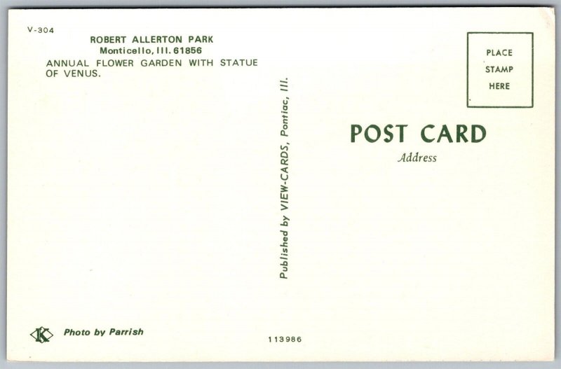 Vtg Monticello IL Robert Allerton Park Flower Garden Statue of Venus ...