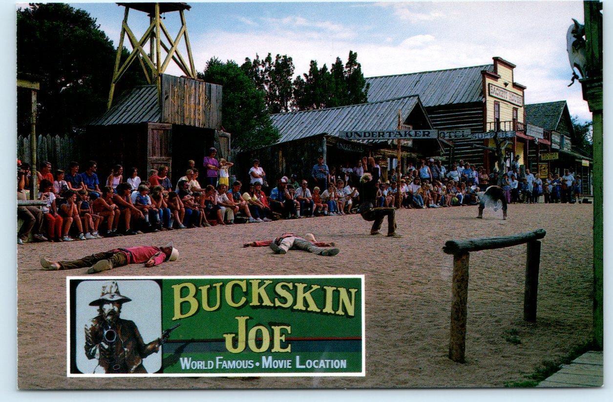 2 Postcards CANON CITY, CO ~ Gun Fight BUCKSKIN JOE Western Movie ...
