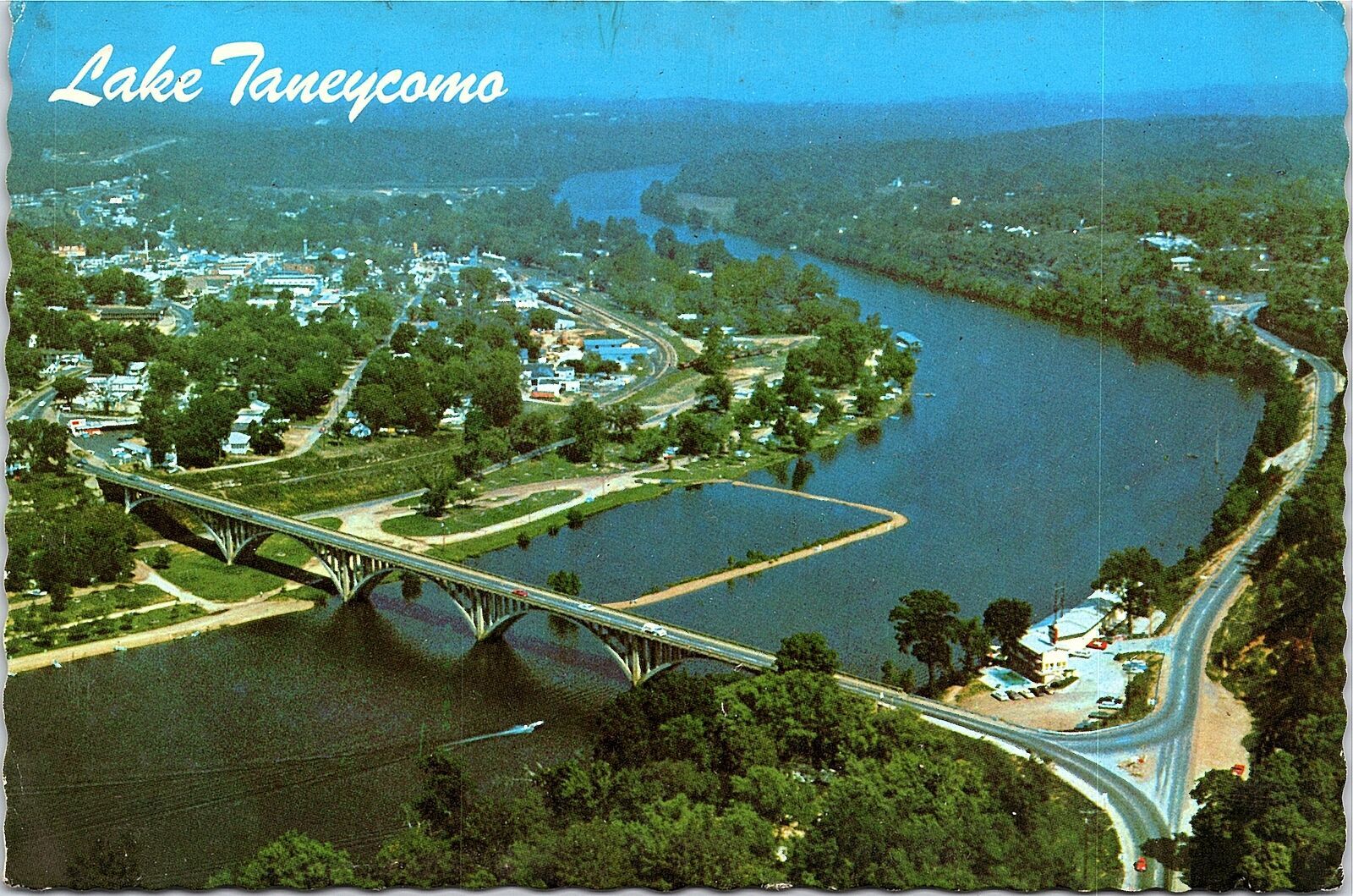 Vintage Continental Size Postcard Lake Taneycomo Powersite DAM | Other ...