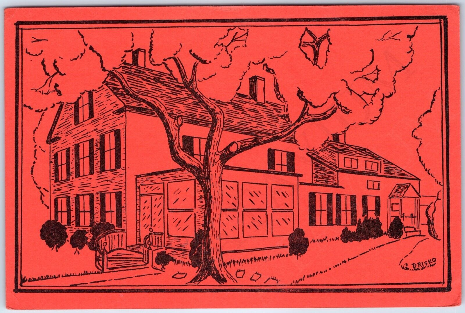 c1960s Hyannis Cape Cod MA George Smith Tourists Shop Ad Sketch Lg. PC ...