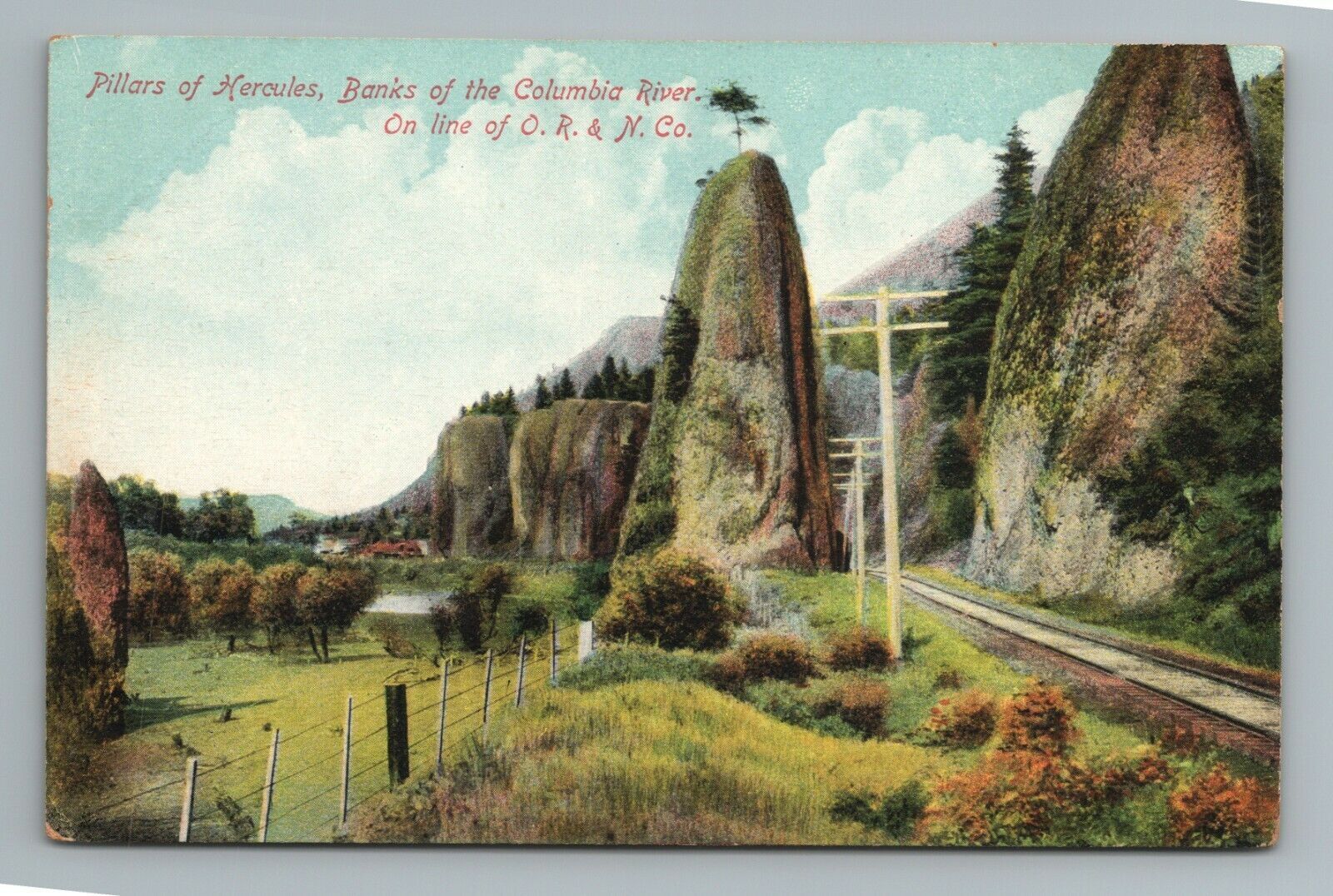Pillars of Hercules Columbia River Train Railway O.R & N. Co Vintage ...